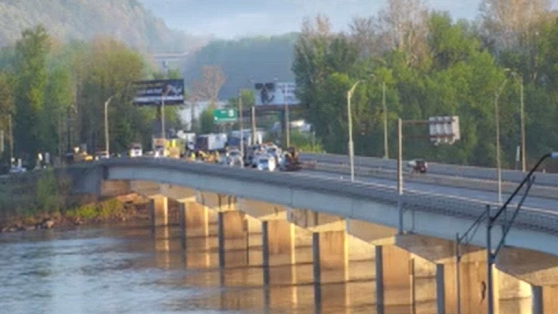 Eastbound lanes of Route 22 Clarks Ferry Bridge reopen after tractor ...