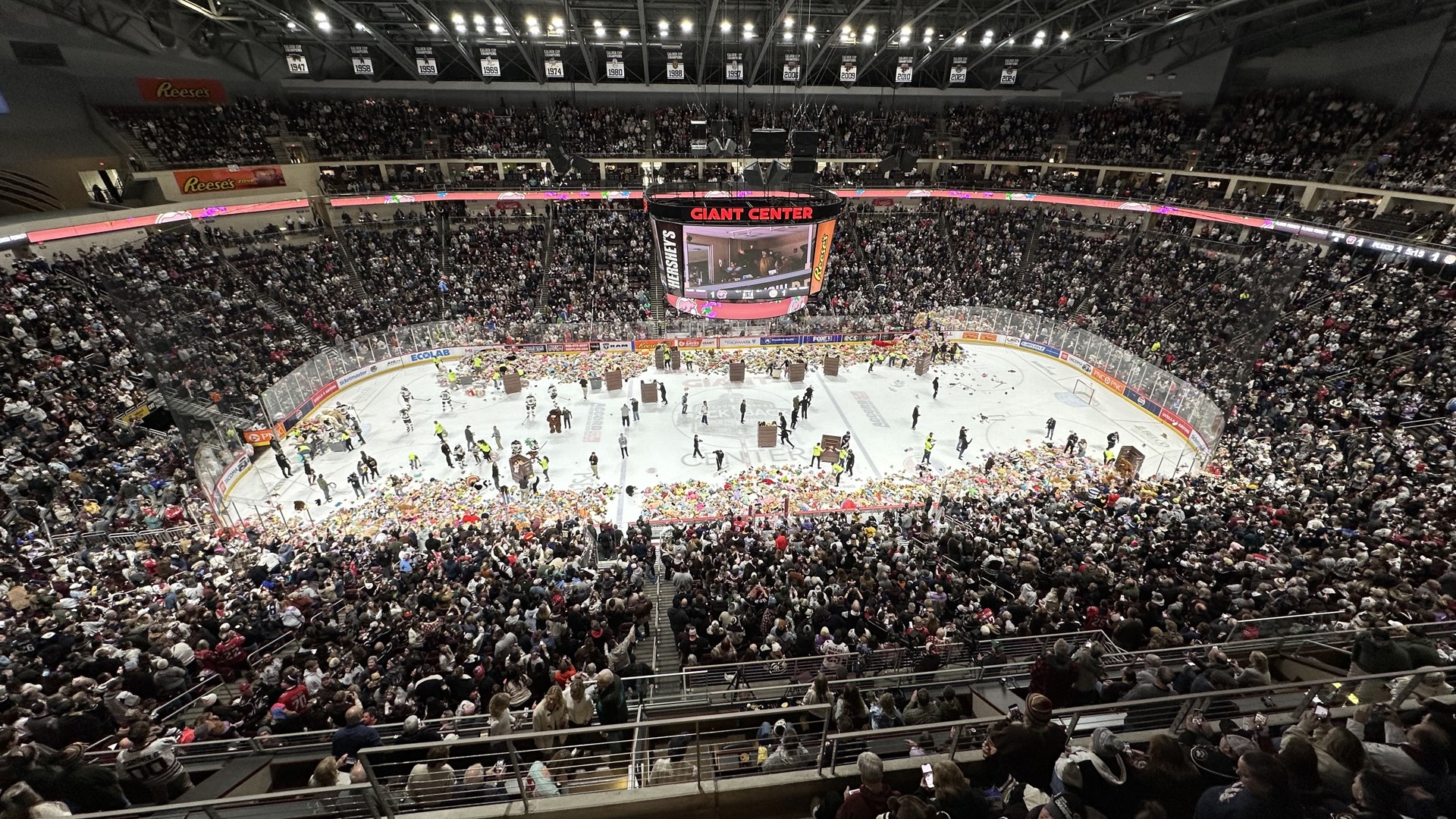 Hershey Bears' Teddy Bear Toss breaks record with 102,343 plush toys ...