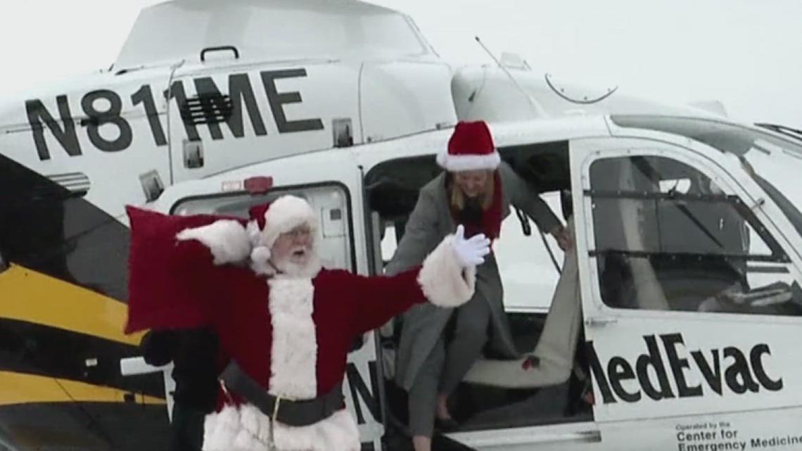 Santa brings holiday cheer to pediatric patients with helicopter visit ...