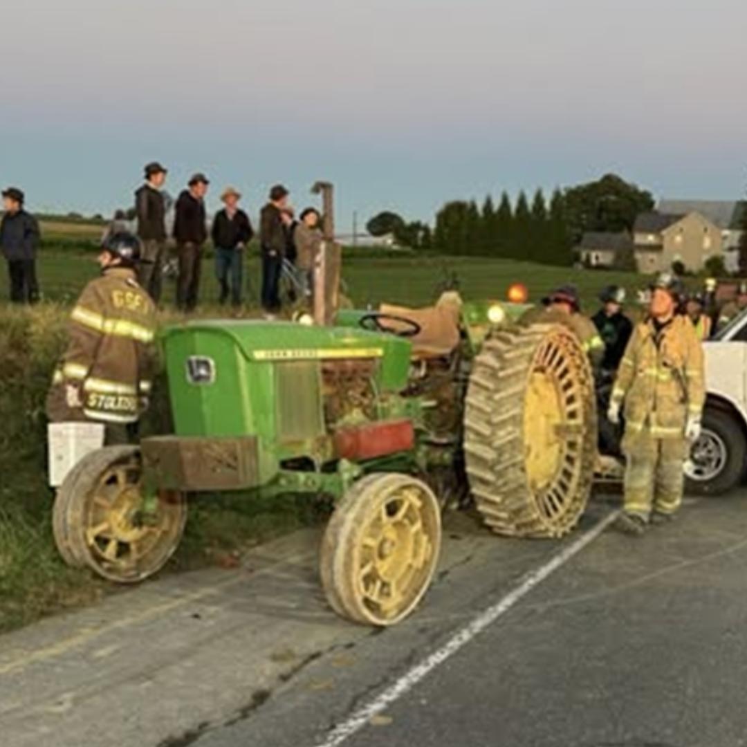 Van and tractor collide on Route 322 in Lancaster County | fox43.com