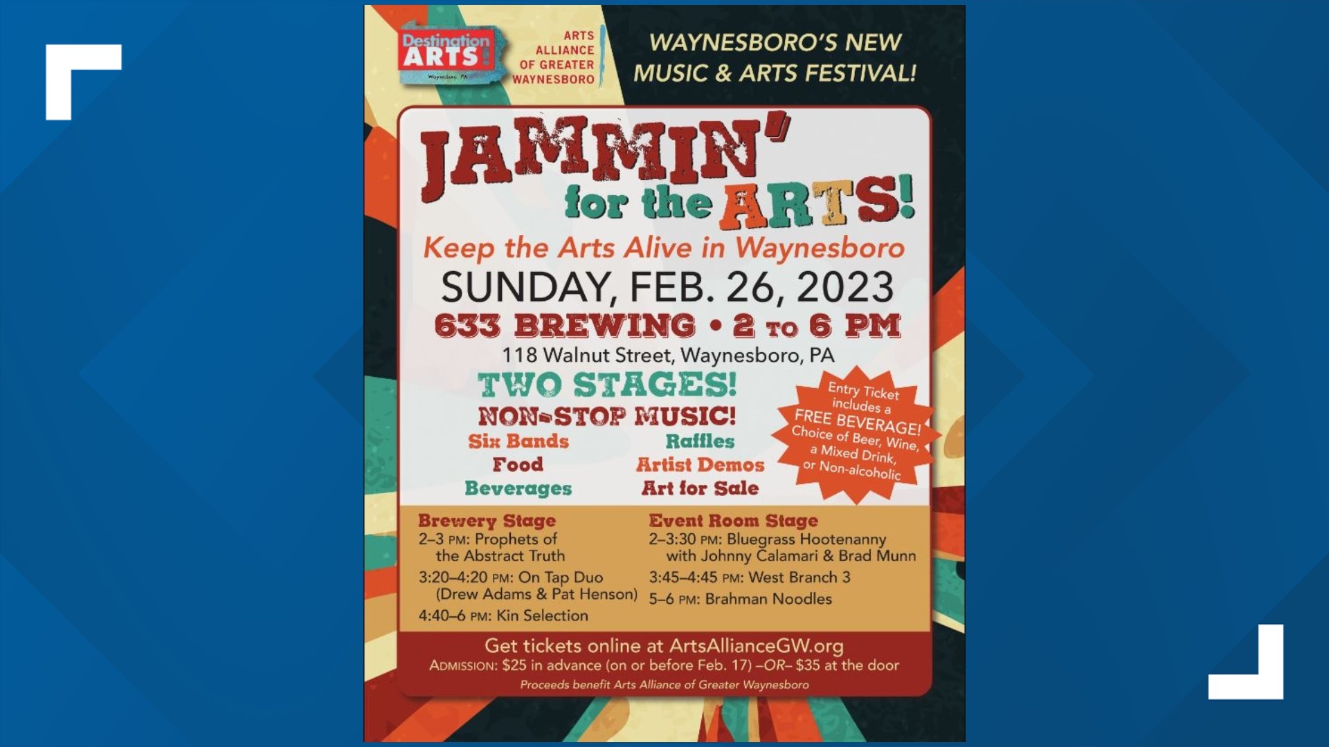 Jammin' for the Arts music festival set for Feb. 26 in Waynesboro ...