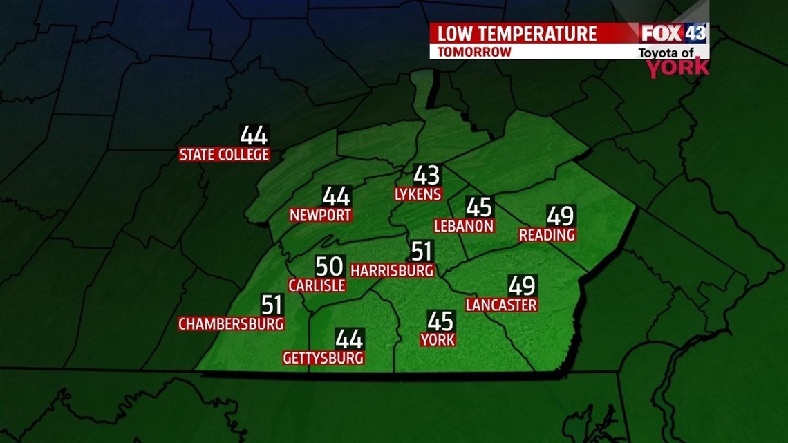 Crisp, chilly Fall night ahead | fox43.com