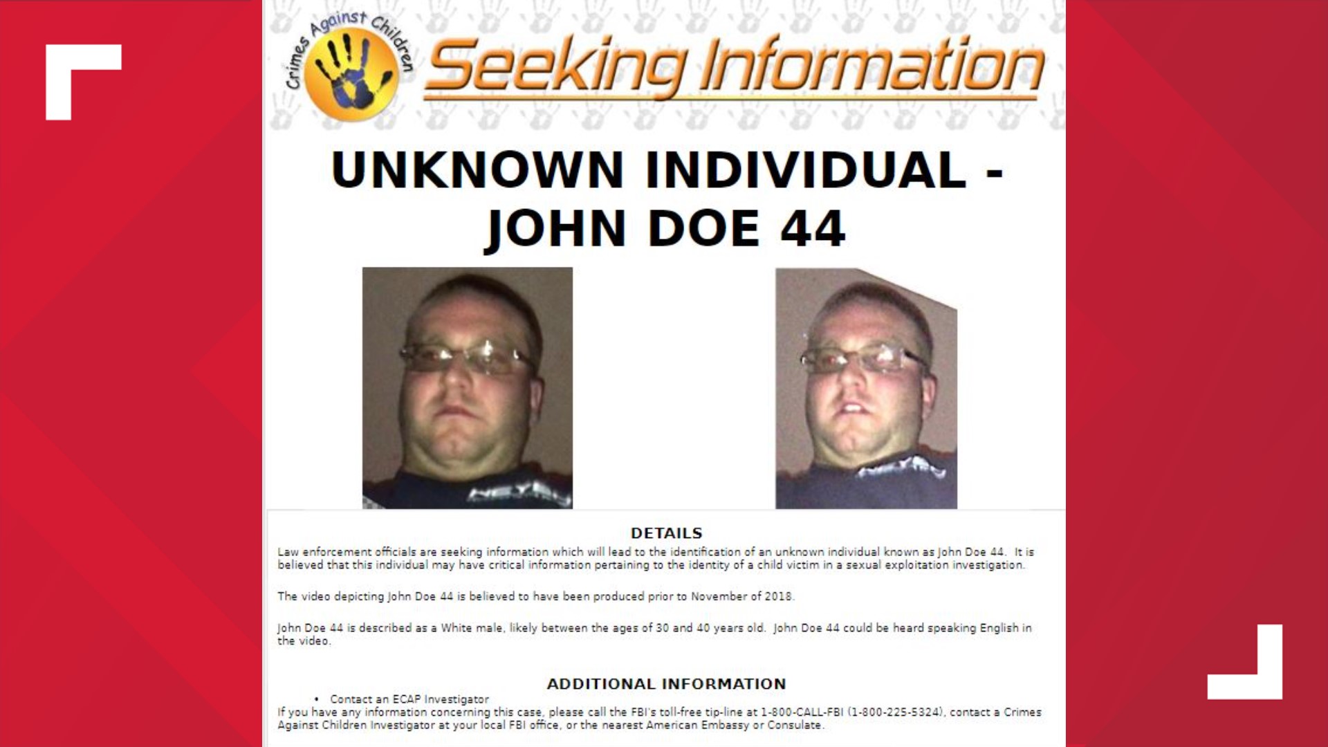 Authorities seek help from public in identifying 'John Doe 44,' accused ...
