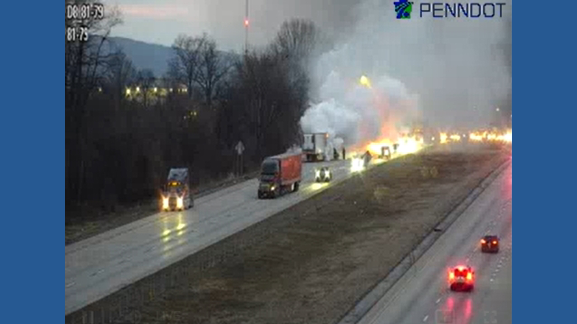 Crews respond to a tractor trailer fire on I-81 in Dauphin County ...