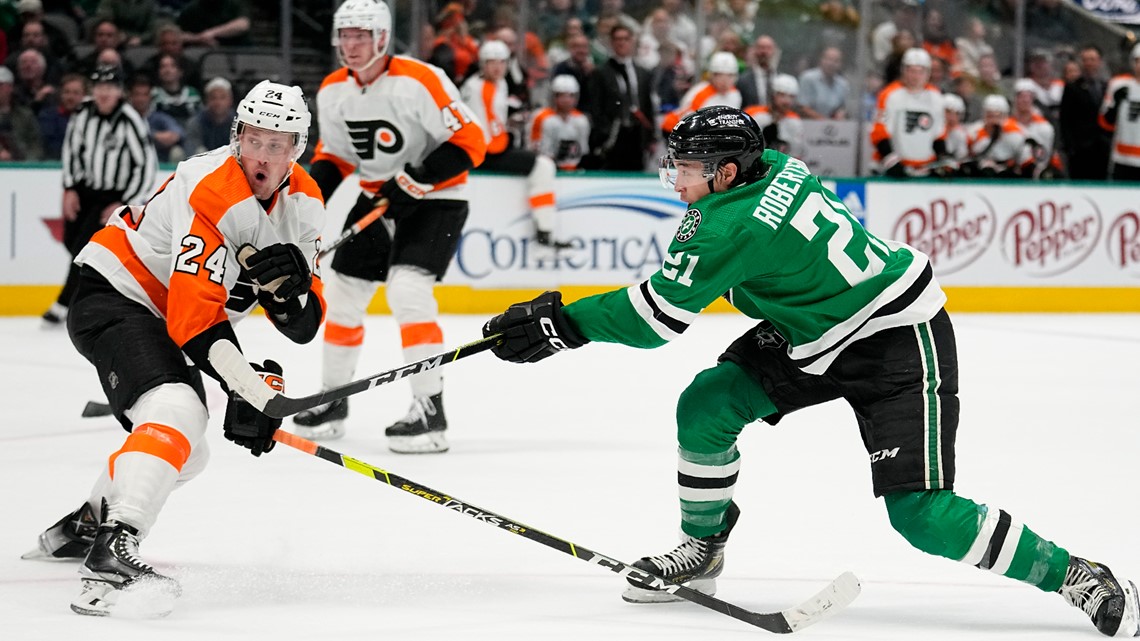 Robertson scores 2, Stars keep pace with 4-1 win over Flyers | fox43.com