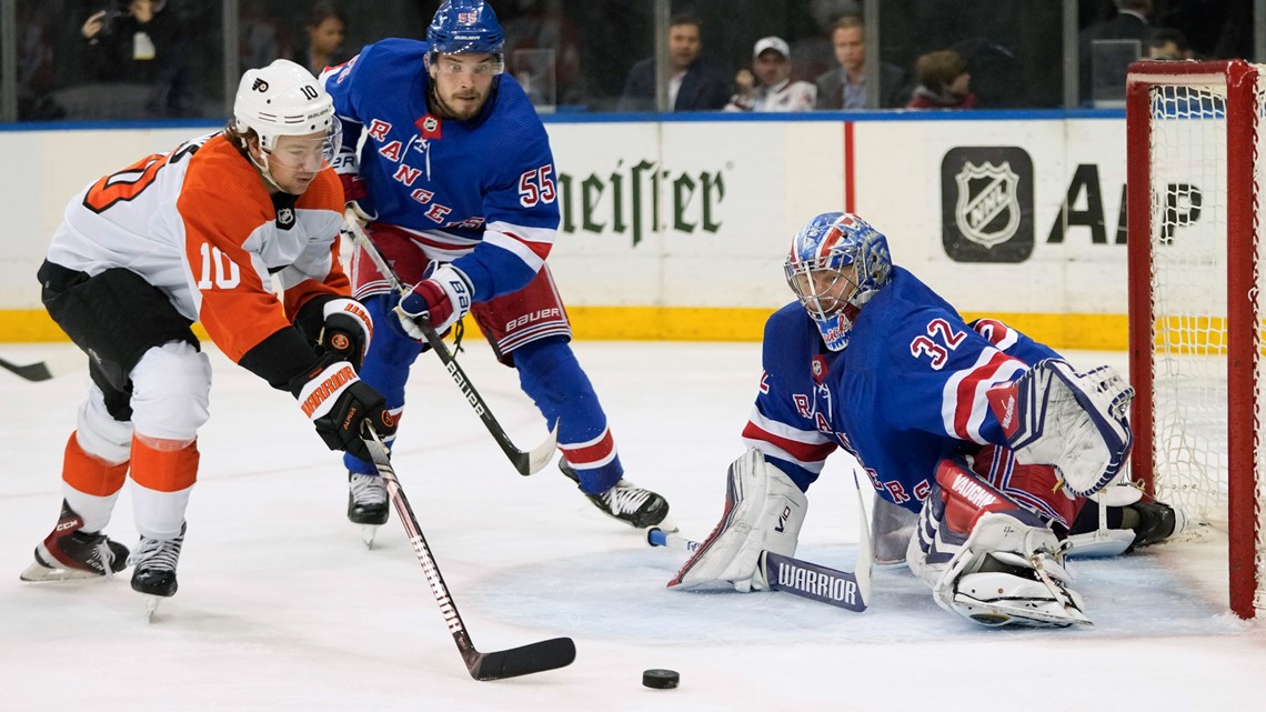 Flyers end 8-game losing streak with 4-1 victory over Rangers | fox43.com