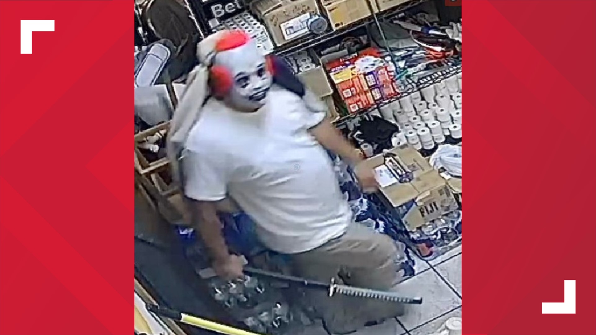 Police locate robbery suspect with clown mask and sword | fox43.com