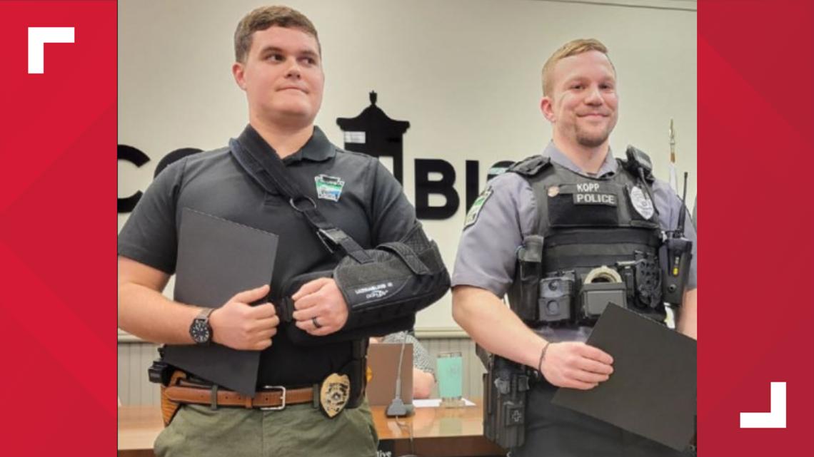 Columbia officers honored for saving man's life on Route 30 bridge ...