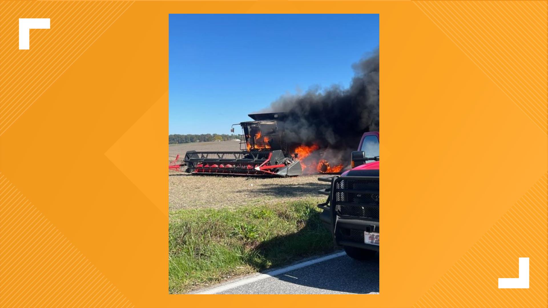 Combine catches on fire in York County | fox43.com