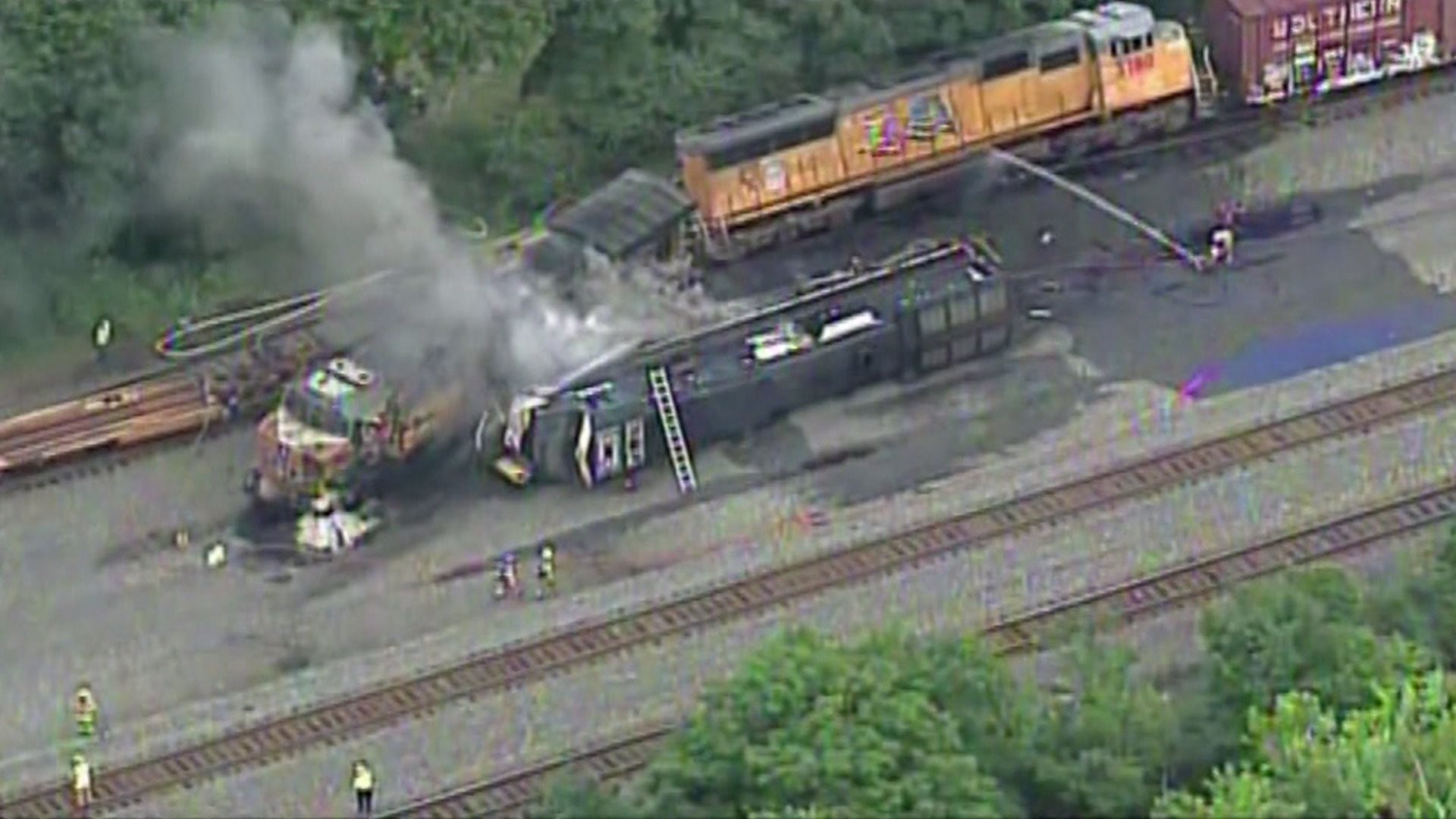 Two injured in fiery train crash | fox43.com