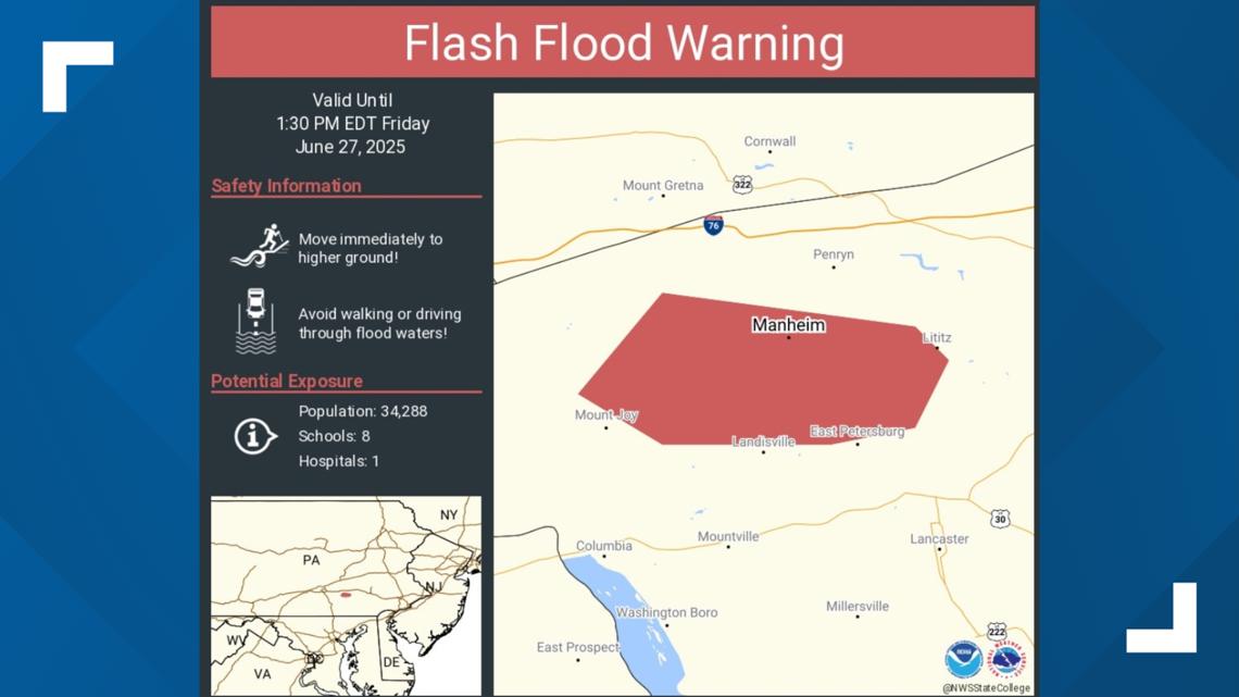 Flash Flood Warning for parts of Lancaster County | fox43.com