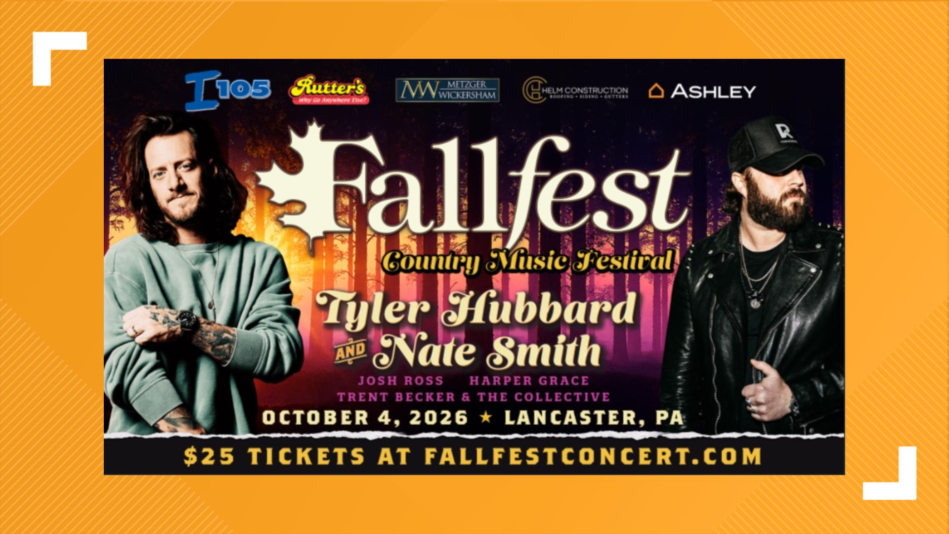 Tyler Hubbard, Nate Smith headline Lancaster's 34th Annual FallFest ...