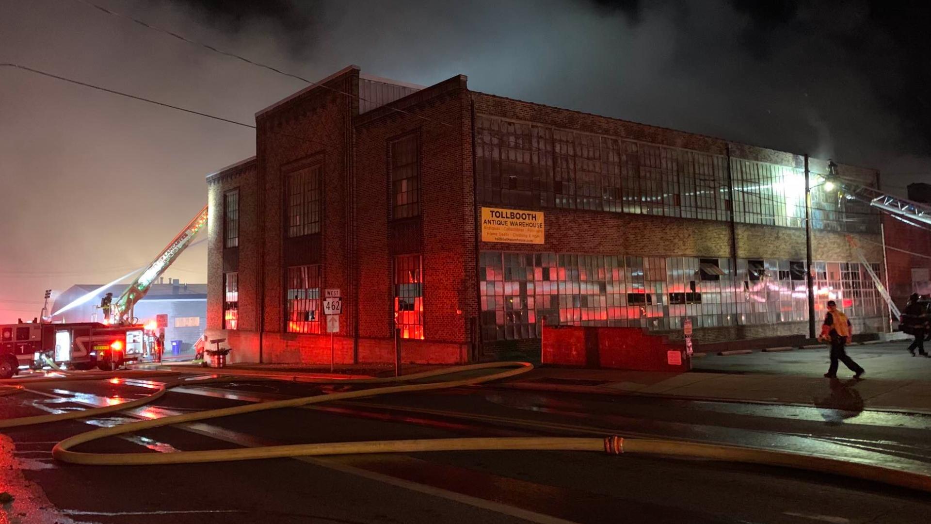 Lancaster County firefighters battle warehouse blaze | fox43.com
