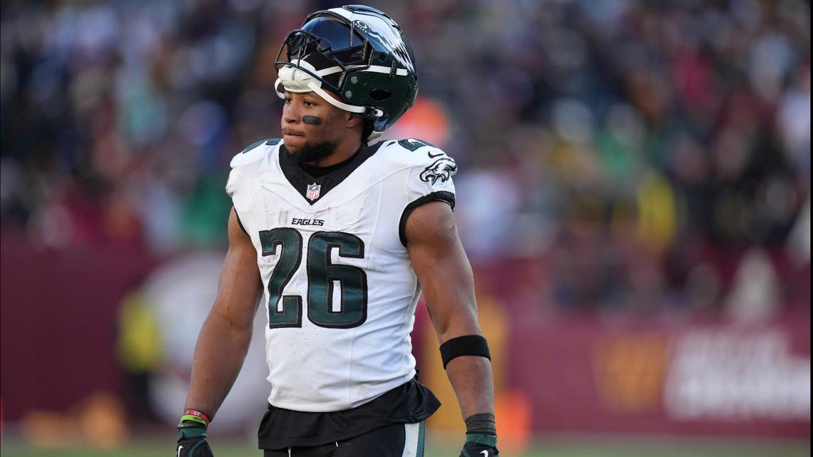 Barkley chasing Eric Dickerson's NFL season rushing record | fox43.com