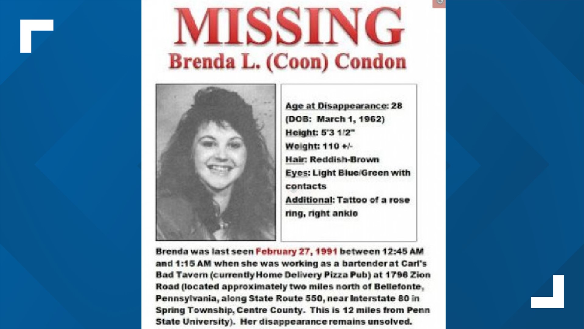 Revisiting the 1991 disappearance of a Pennsylvania woman | fox43.com