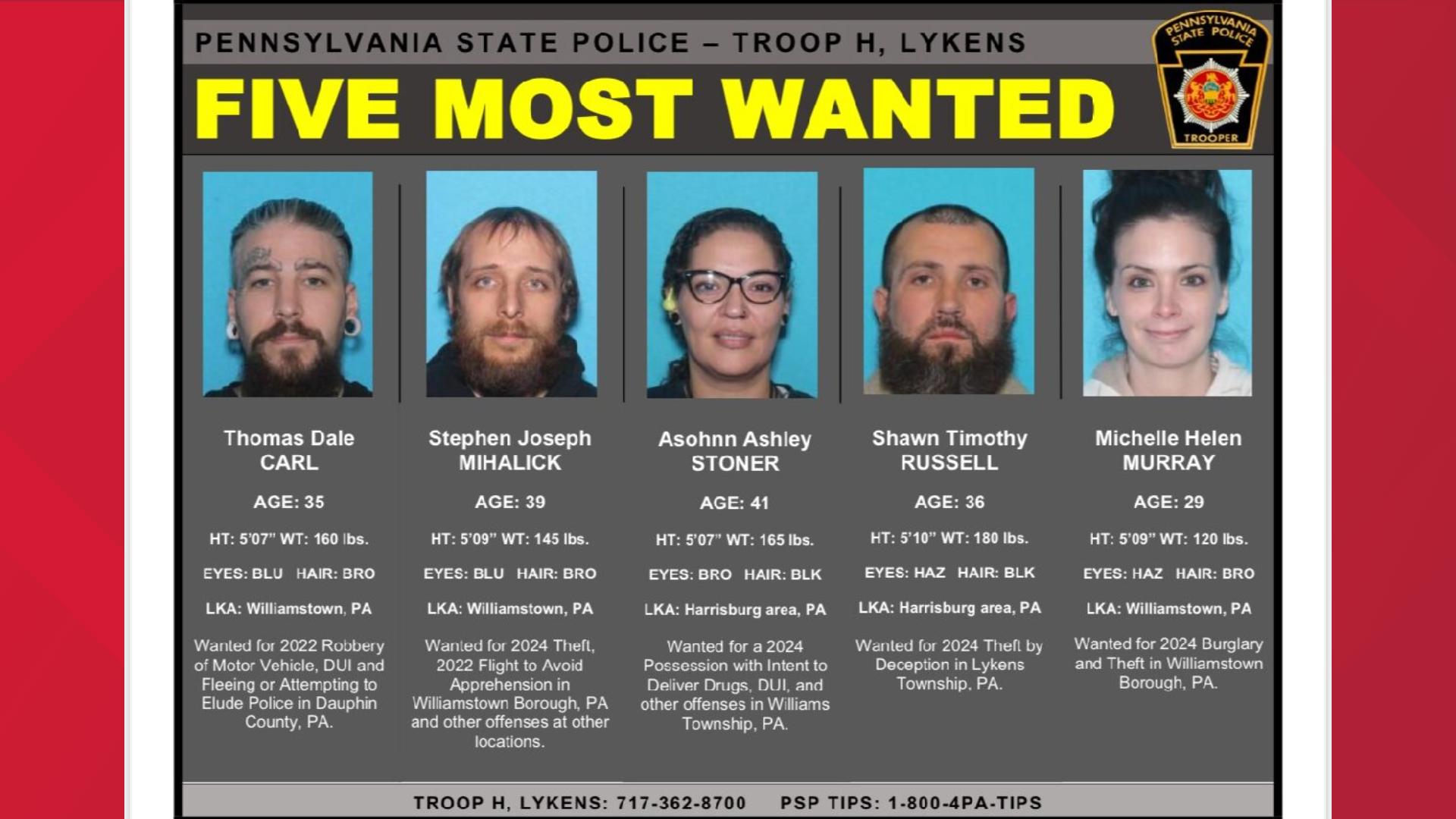 Pennsylvania State Police release Lykens most wanted | fox43.com