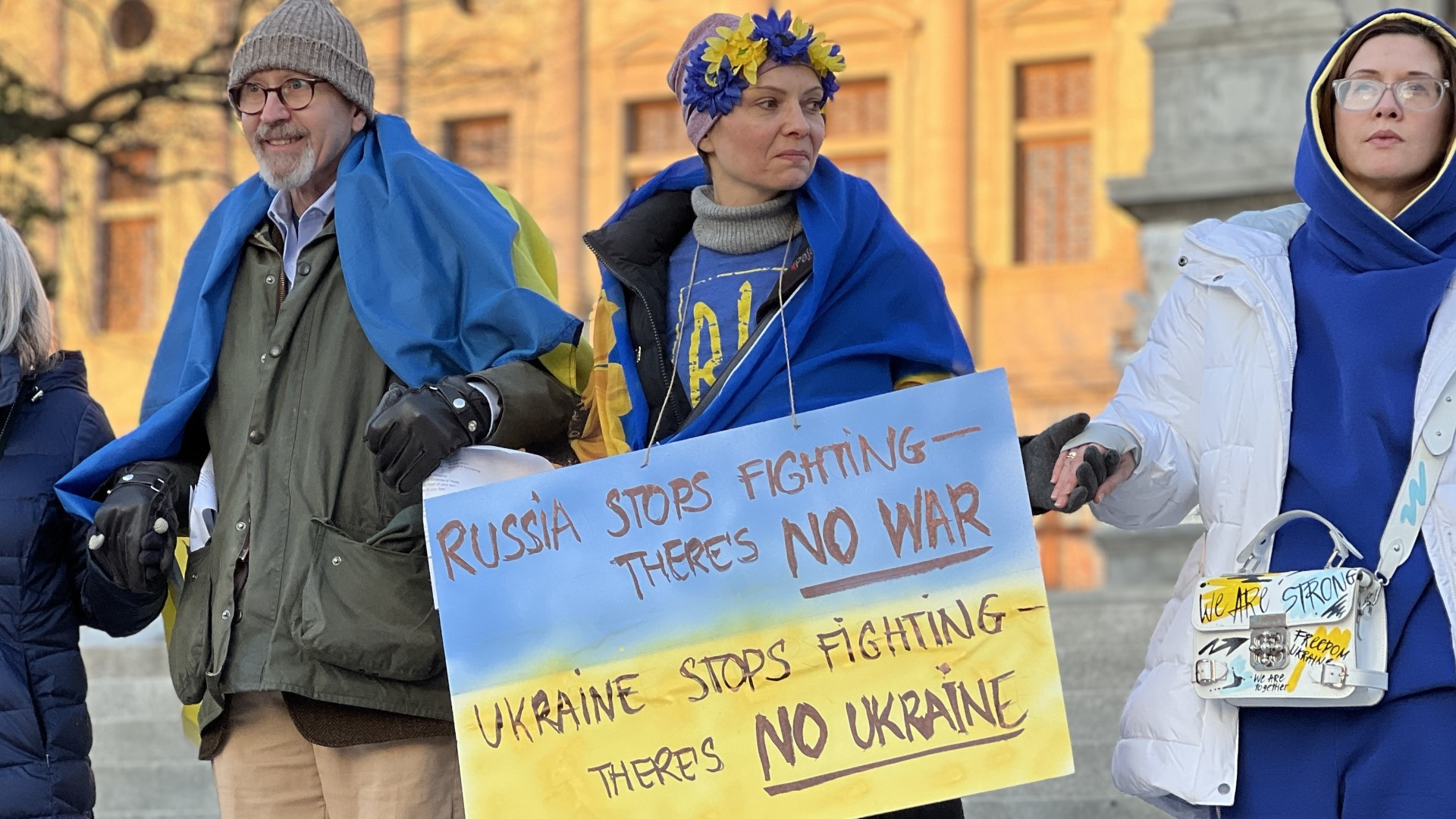 Ukrainian refugees, supporters call for continued support amid ongoing ...