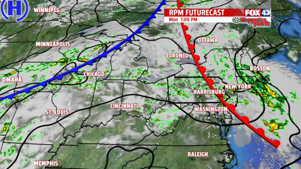 Summery and stormy pattern continues Monday | fox43.com