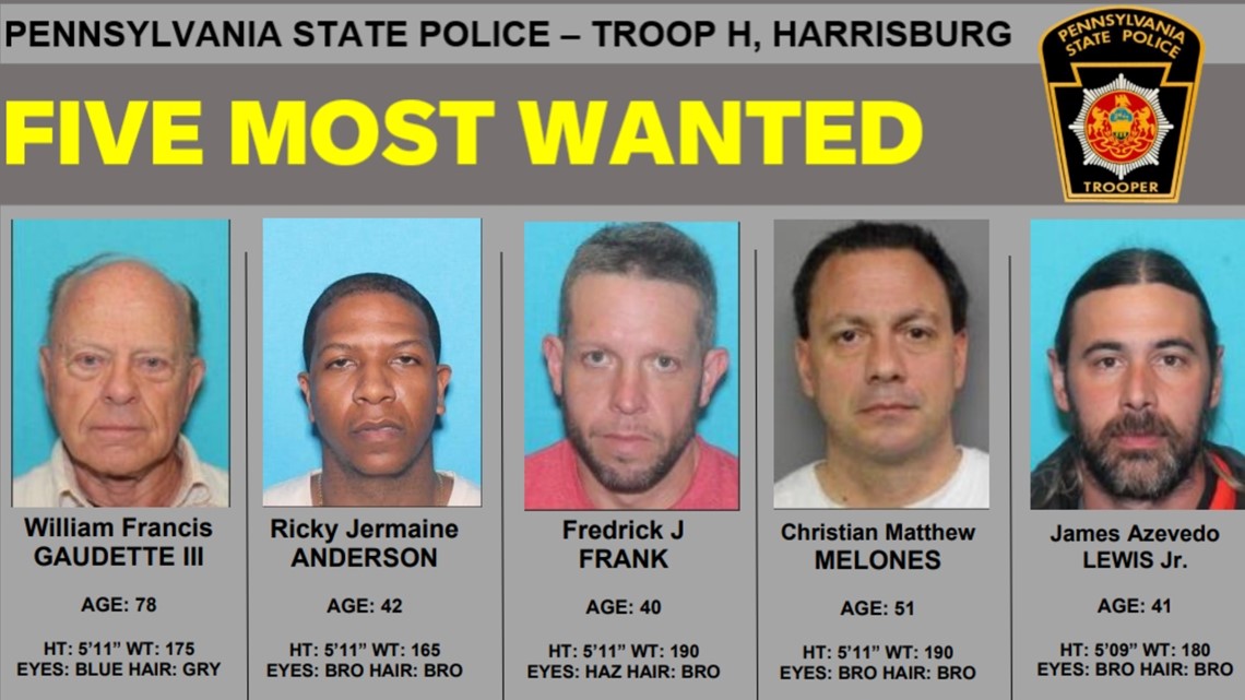State Police in Harrisburg release their Top 5 Most Wanted list | fox43.com