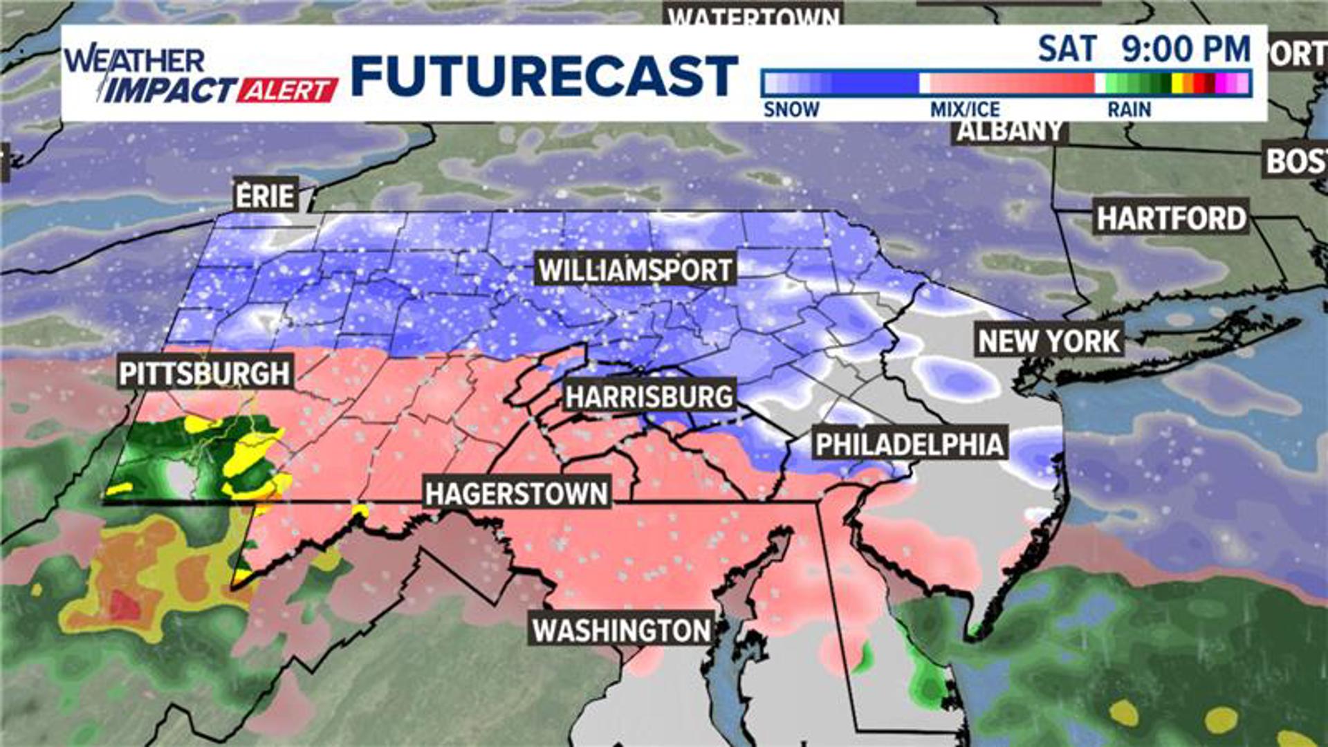 Wintry mix Saturday begins with snow showers, to change to sleet and ...