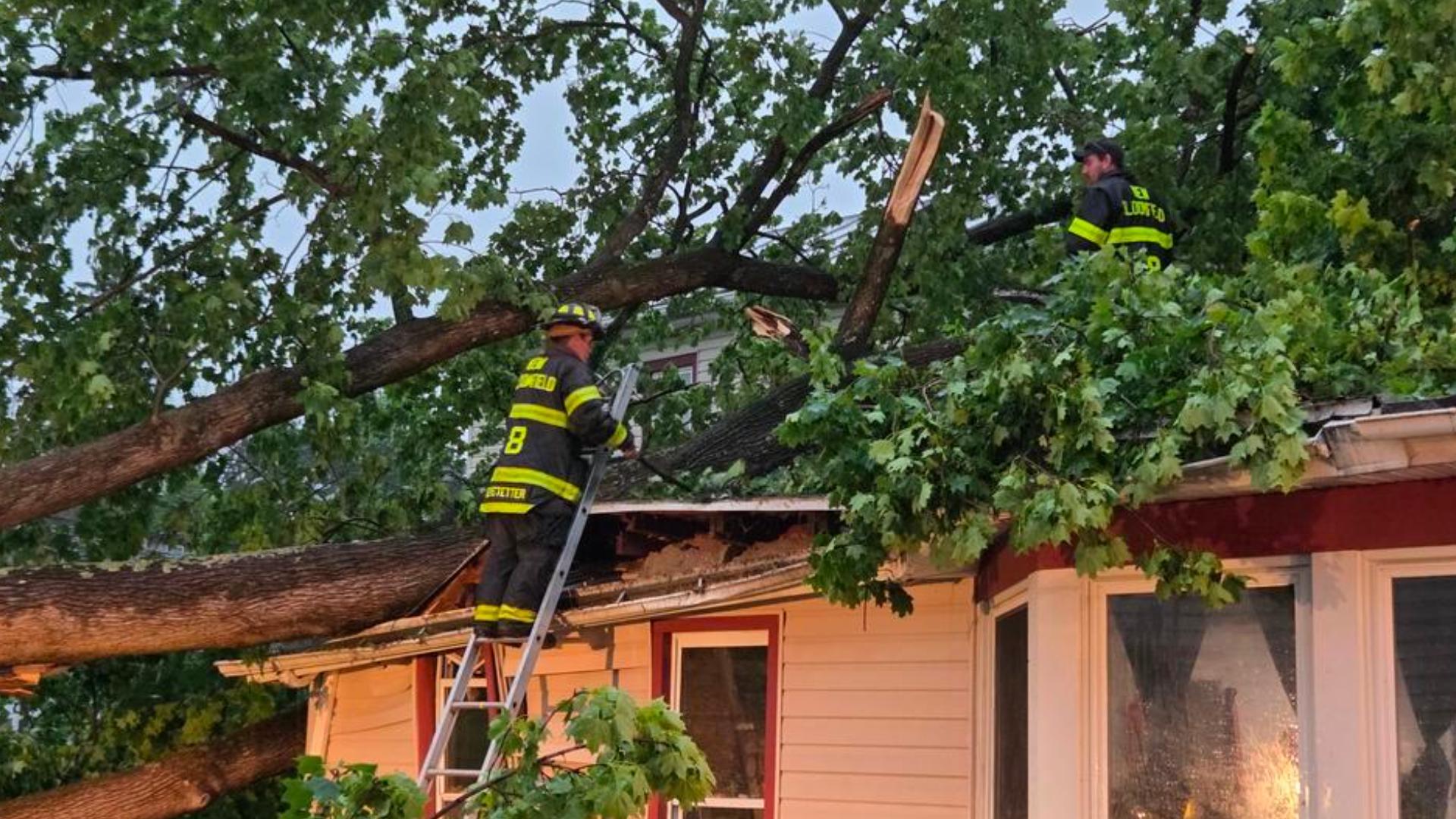 Strong storms blow steeple off of Perry County church, knock down trees ...
