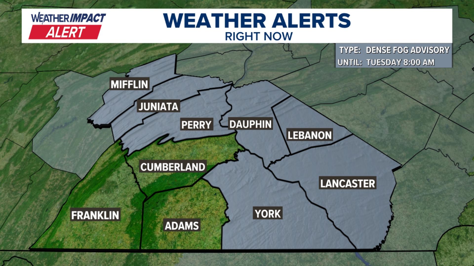 Weather Impact Alert | Patchy, dense fog may impact Tuesday morning ...