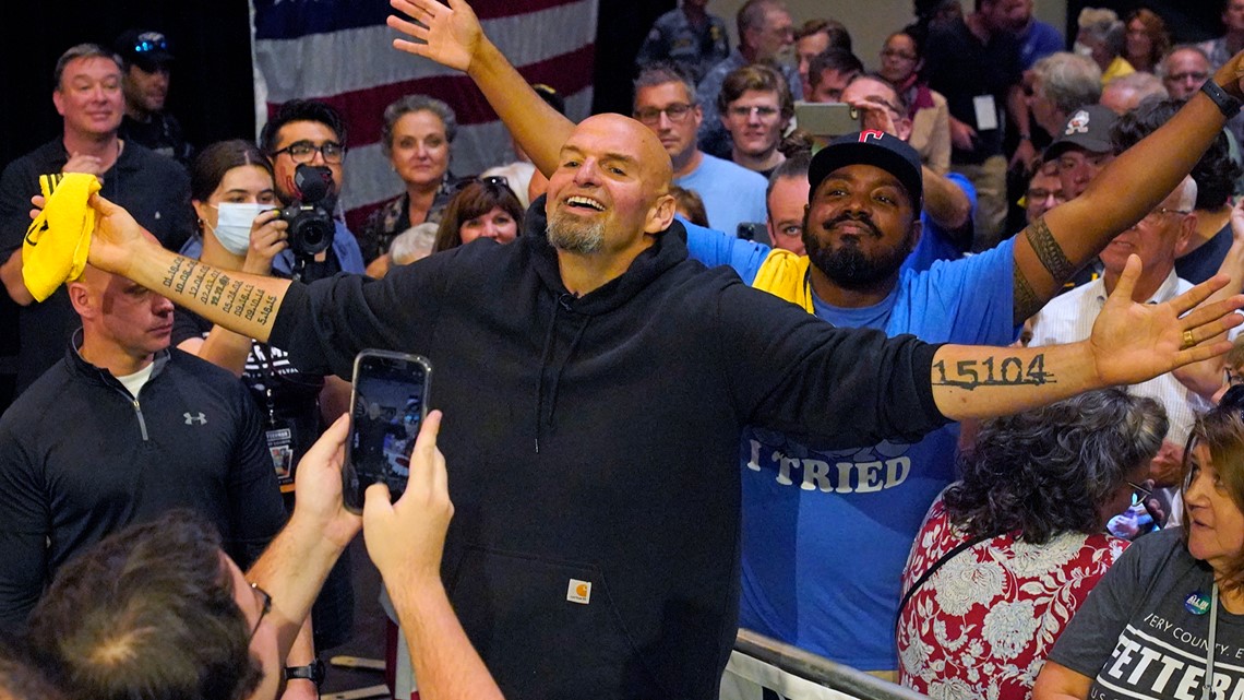 Fetterman returns to campaign trail, speaks at convention center in ...