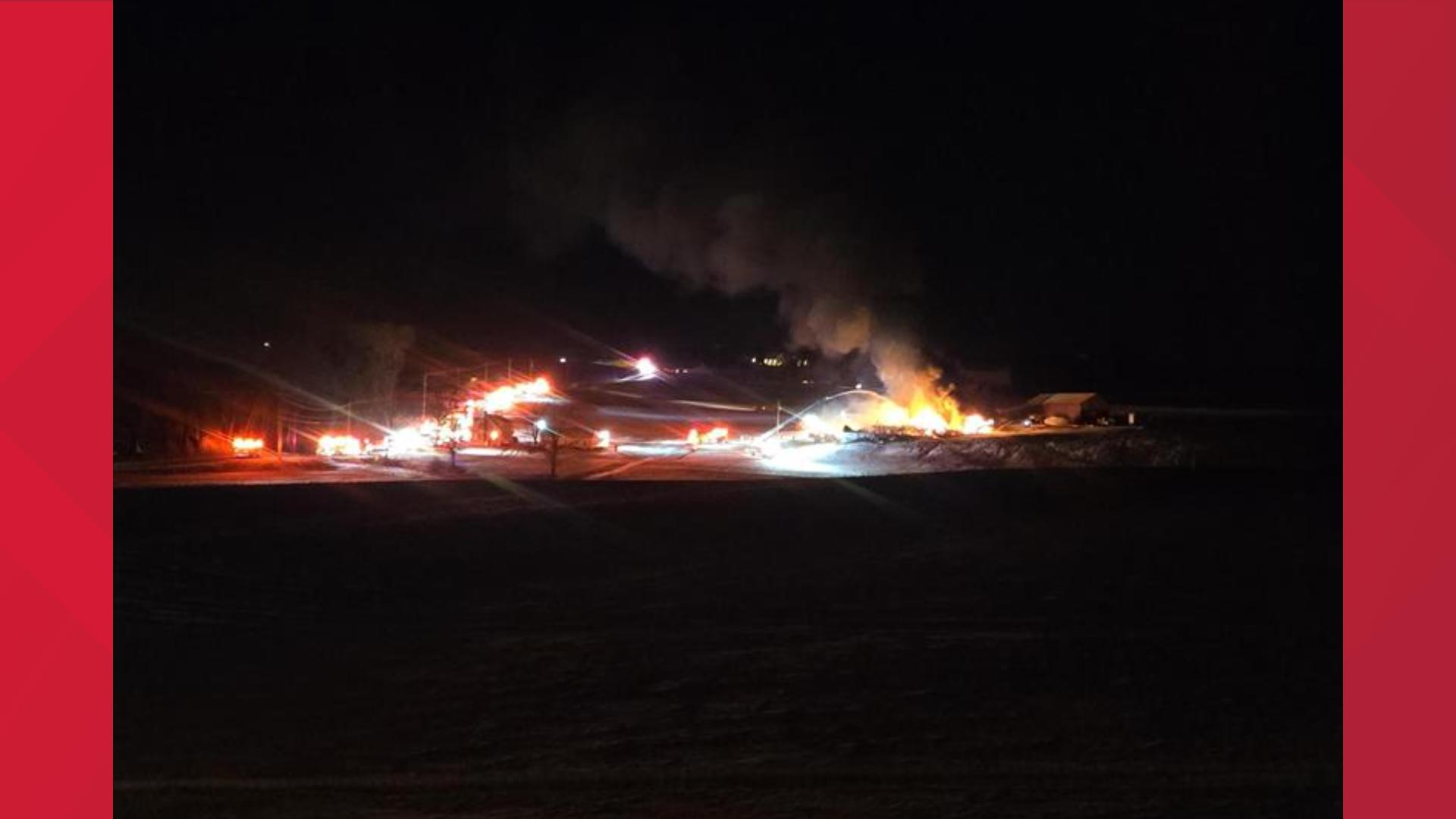 Crews respond to 2-alarm barn fire in Lancaster County | fox43.com