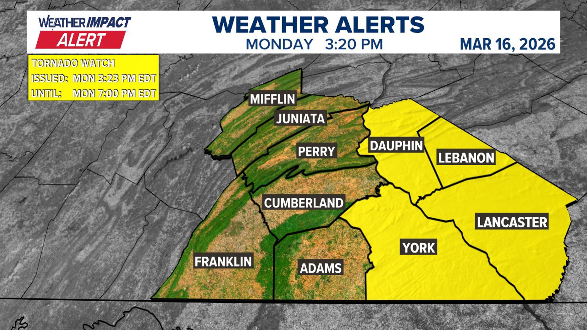 Weather Impact Alert on Monday for strong winds and potential severe ...