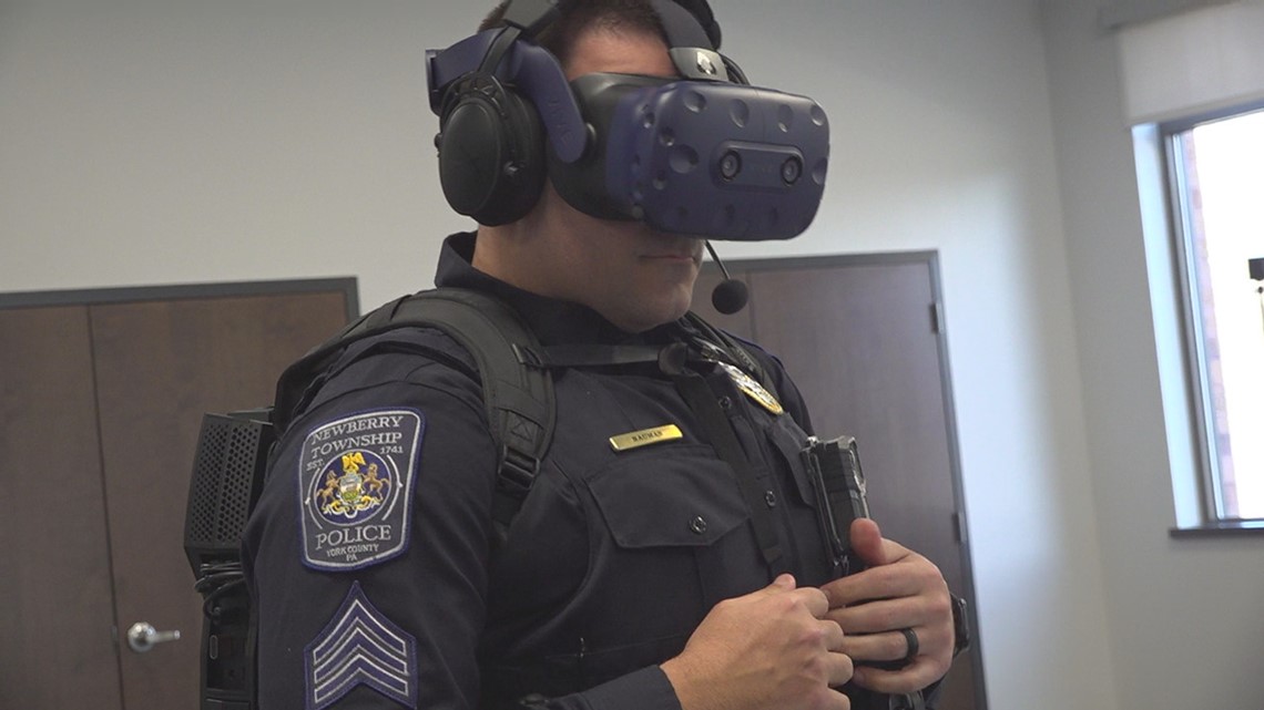 Newberry Township Police using a virtual reality simulator for training ...