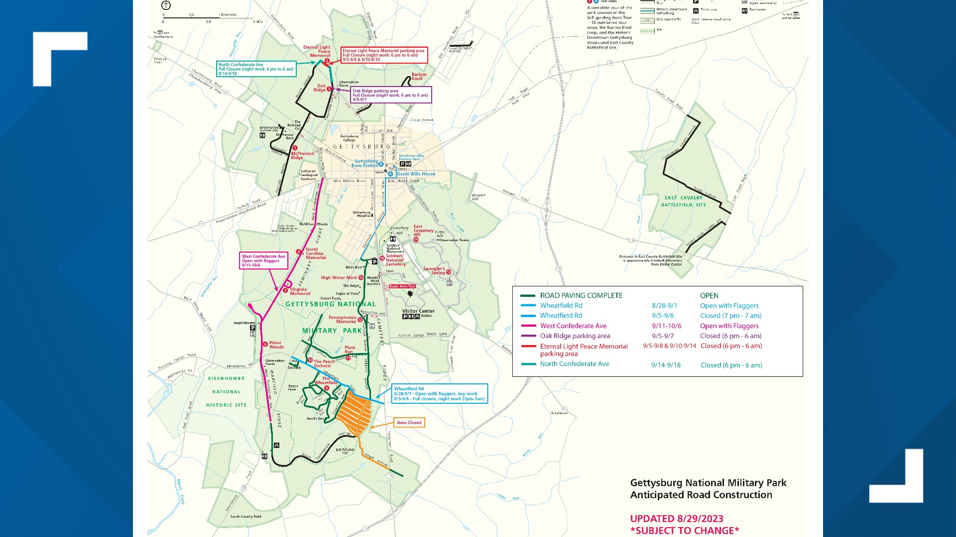 Next phase of Gettysburg National Military Park repaving project to ...