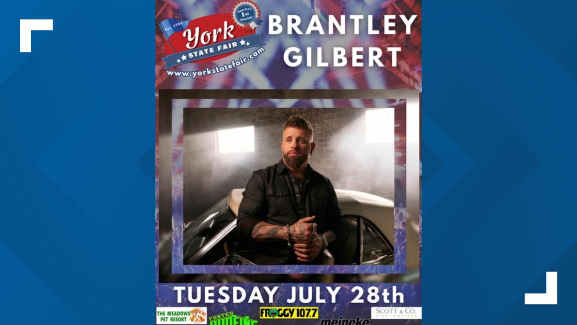 Country trailblazer Brantley Gilbert joins expanding 2026 York State ...
