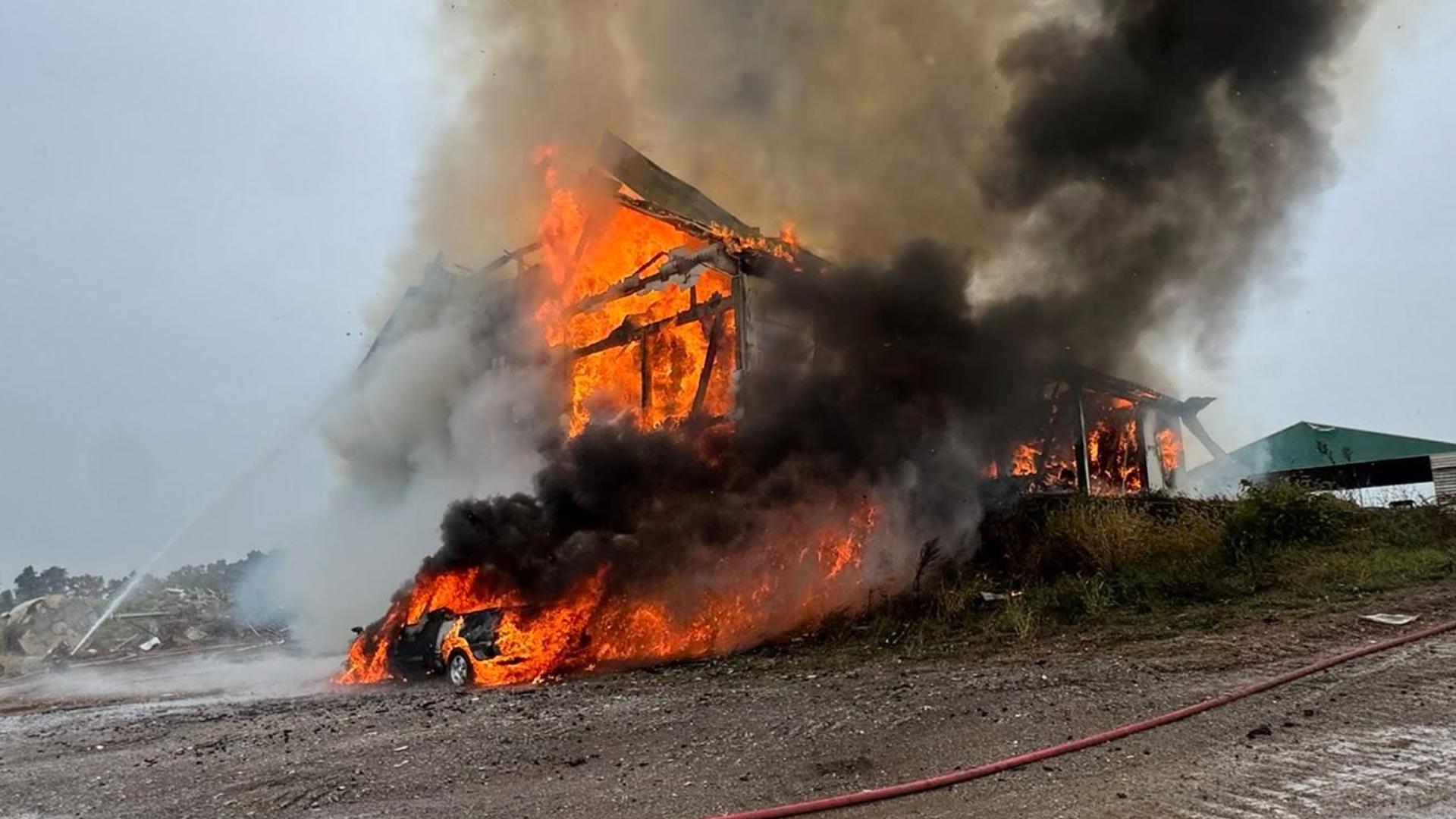 Barn fire in Dover Township 'fully involved' | fox43.com