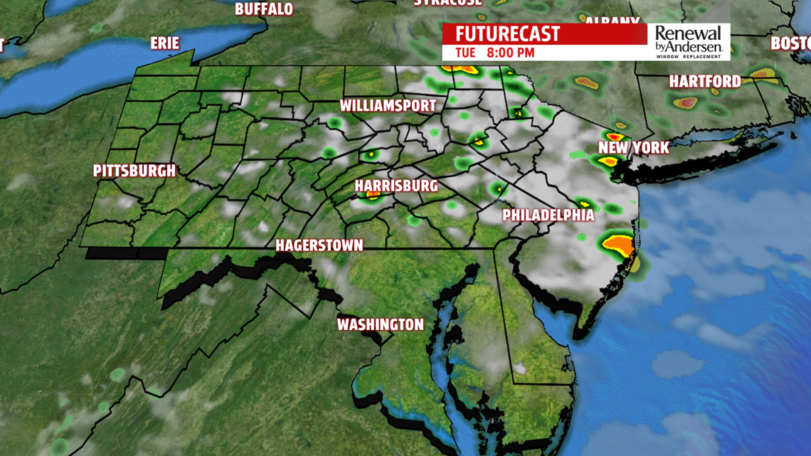 Very warm and a bit humid Tuesday with a stray thunderstorm possible ...