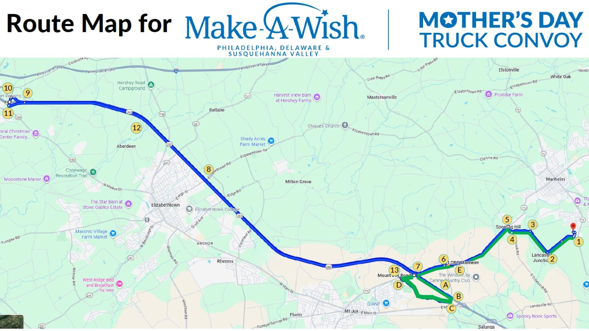 37th annual Mother's Day truck convoy for Make-A-Wish to take place ...