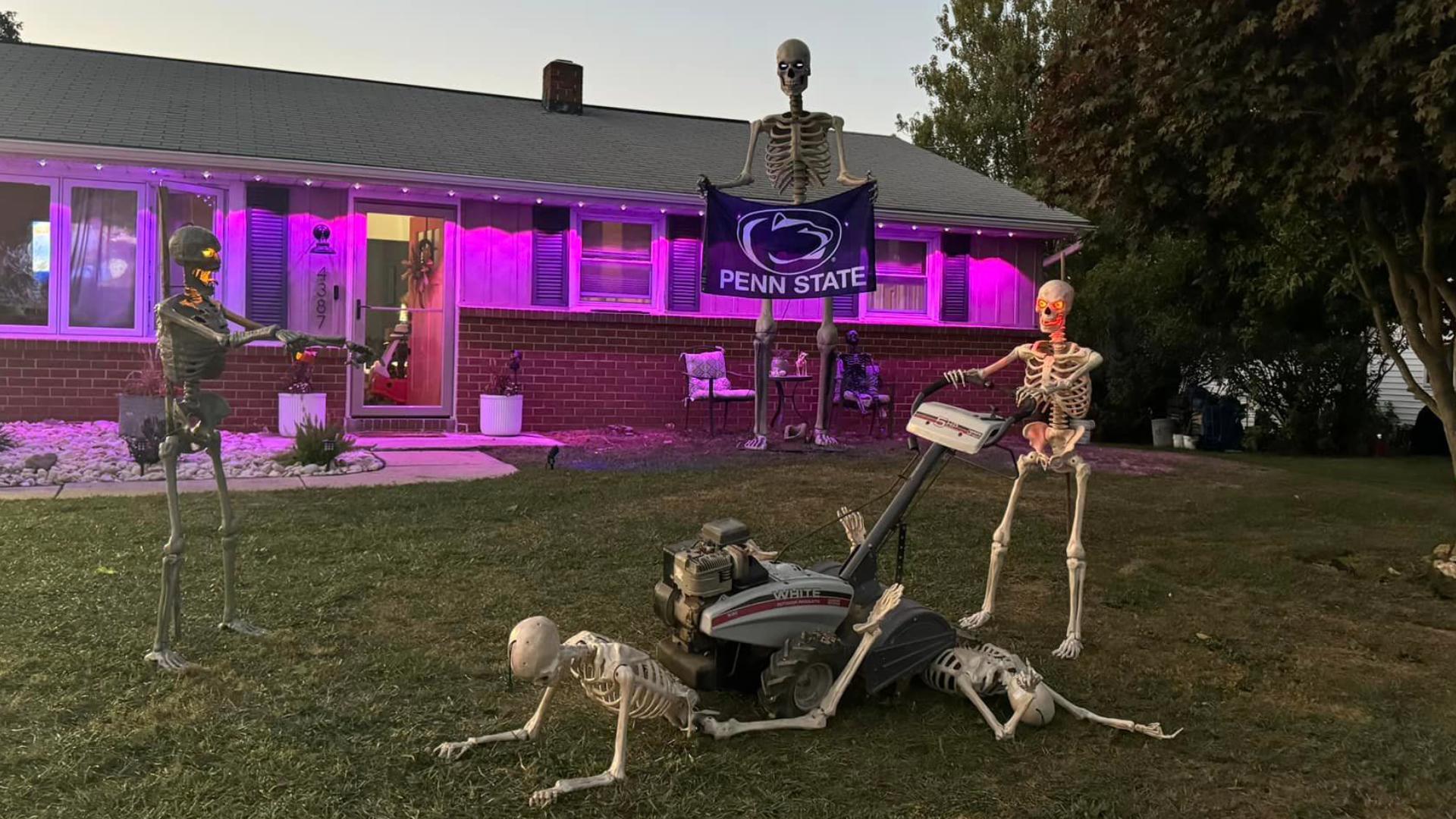 Halloween decorations go viral on social media | Skeleton scenes ...