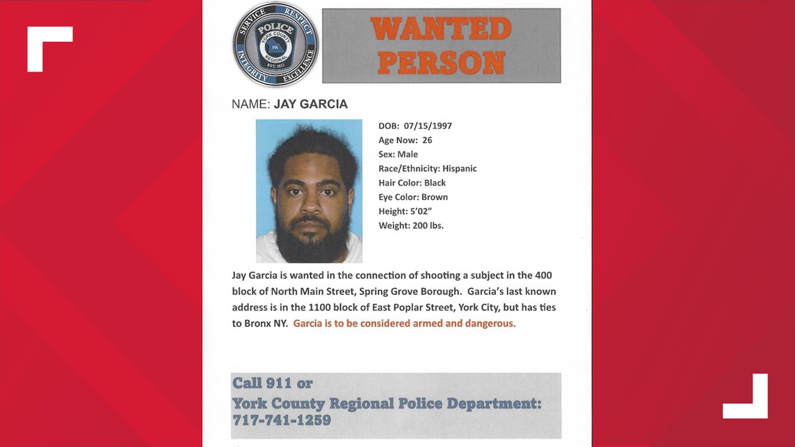York County Regional Police Department search for Jay Garcia | fox43.com