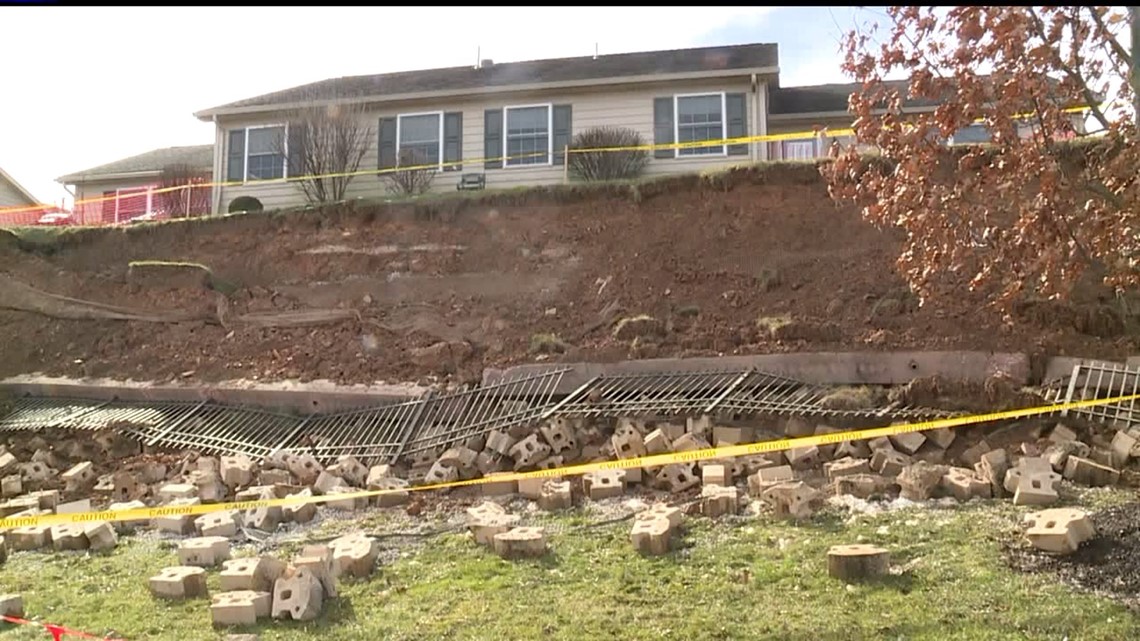 Nearly 40 people displaced after retaining wall collapses | fox43.com