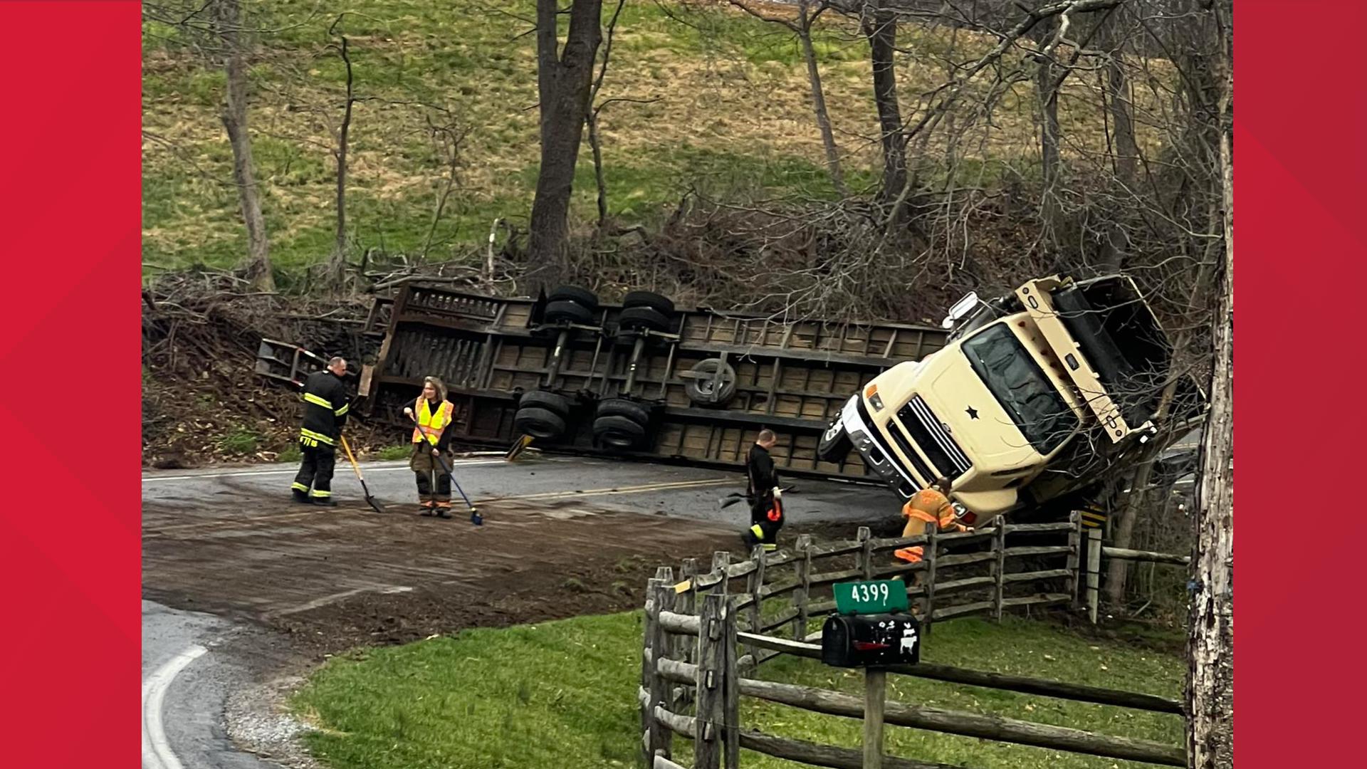 Jackknifed Tractor Trailer Closes Roads In York County Fox43