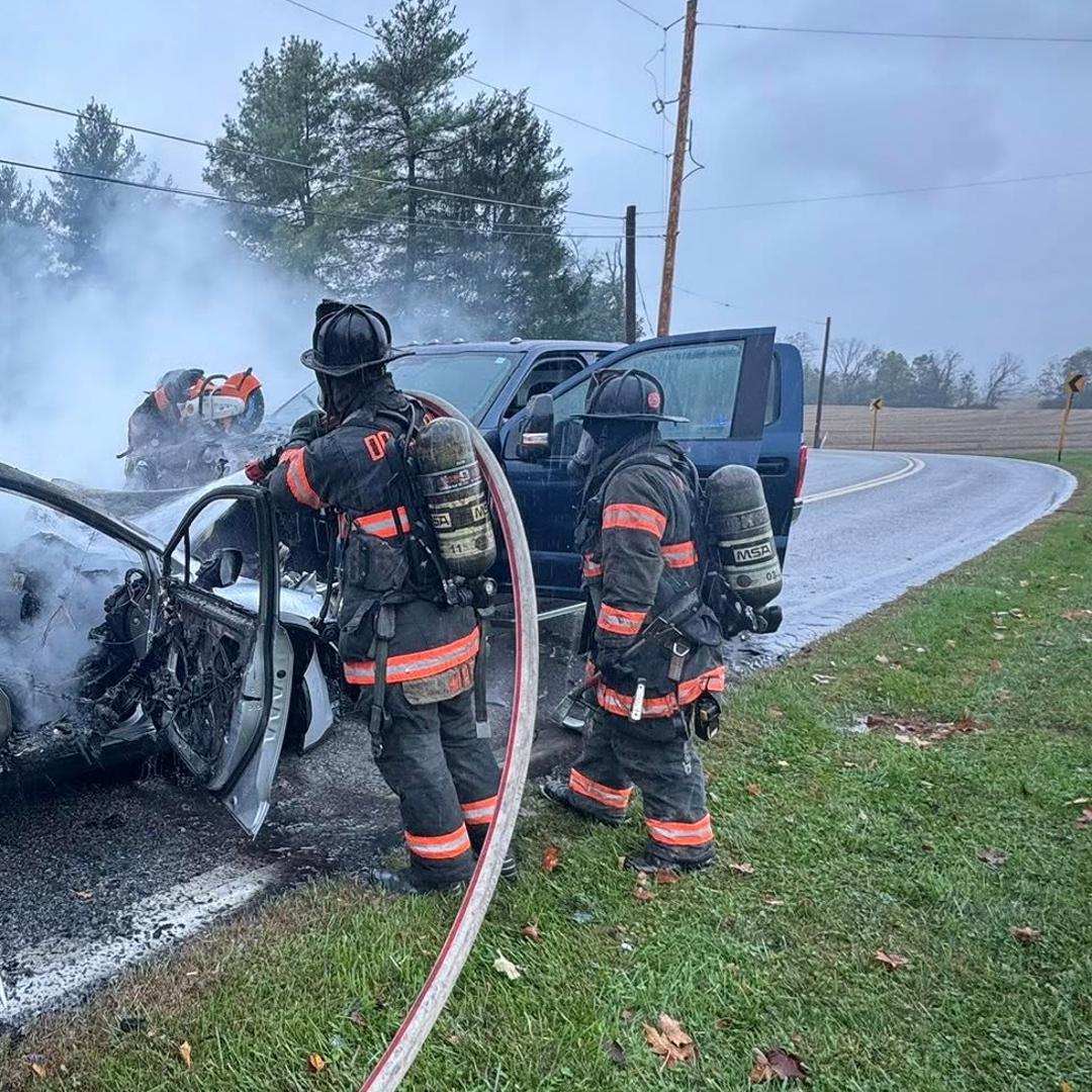 York County firefighters respond to vehicle fire following crash ...