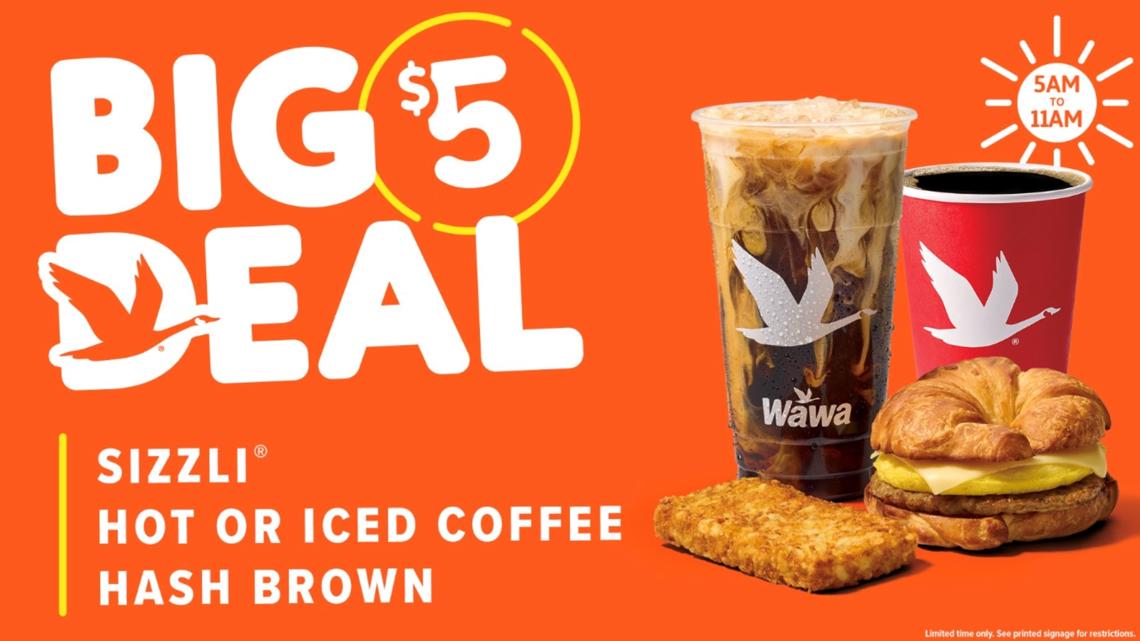 Mornings made easy: Wawa introduces $5 deal with coffee and Sizzli sandwich | fox43.com