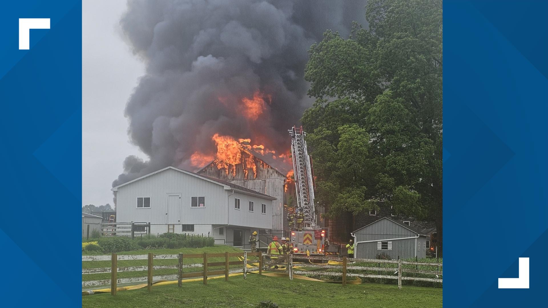 Firefighters tackle Strasburg barn fire Wednesday | fox43.com