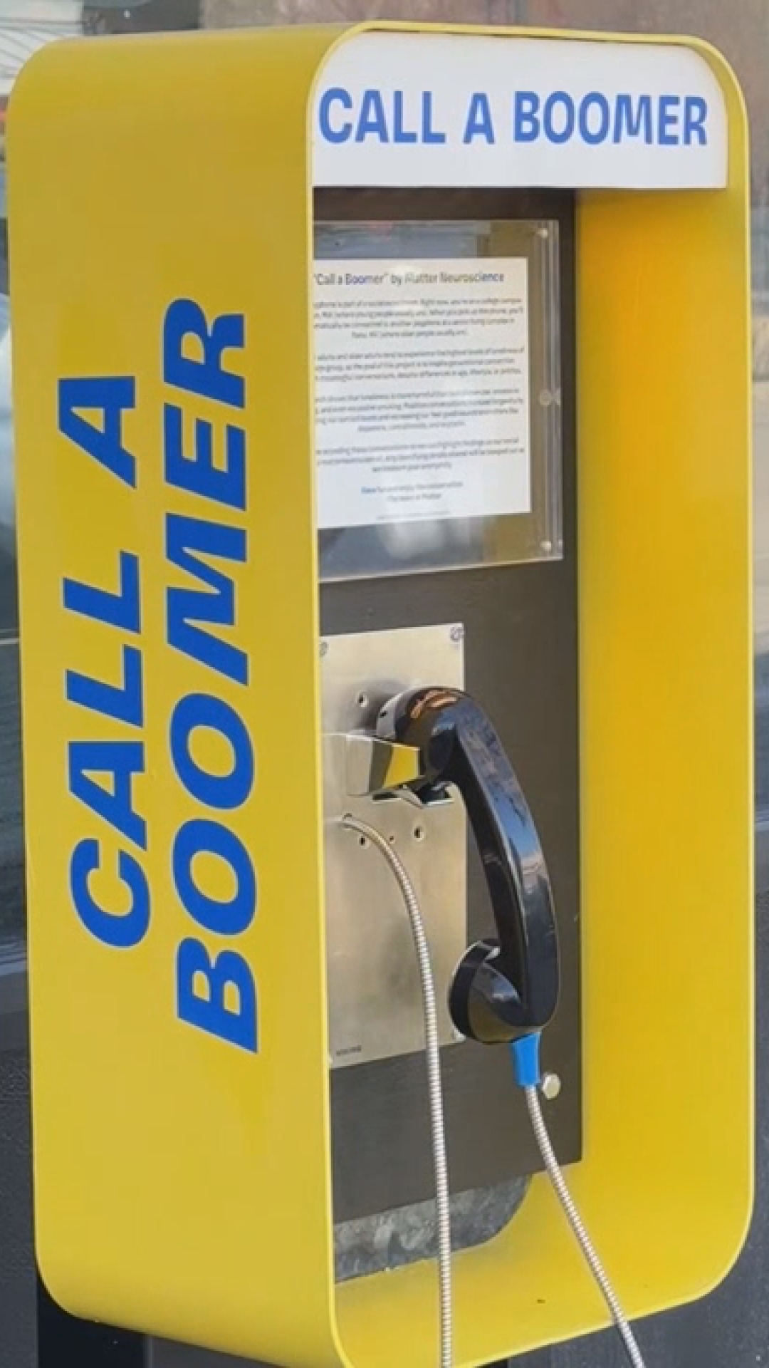 A payphone in Boston invites people to "Call A Boomer" | fox43.com