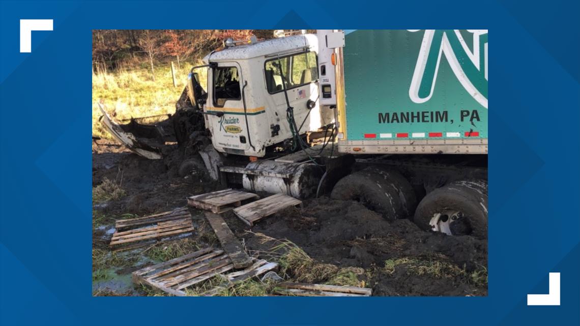 Driver injured when tractor trailer runs off road in Lancaster County ...