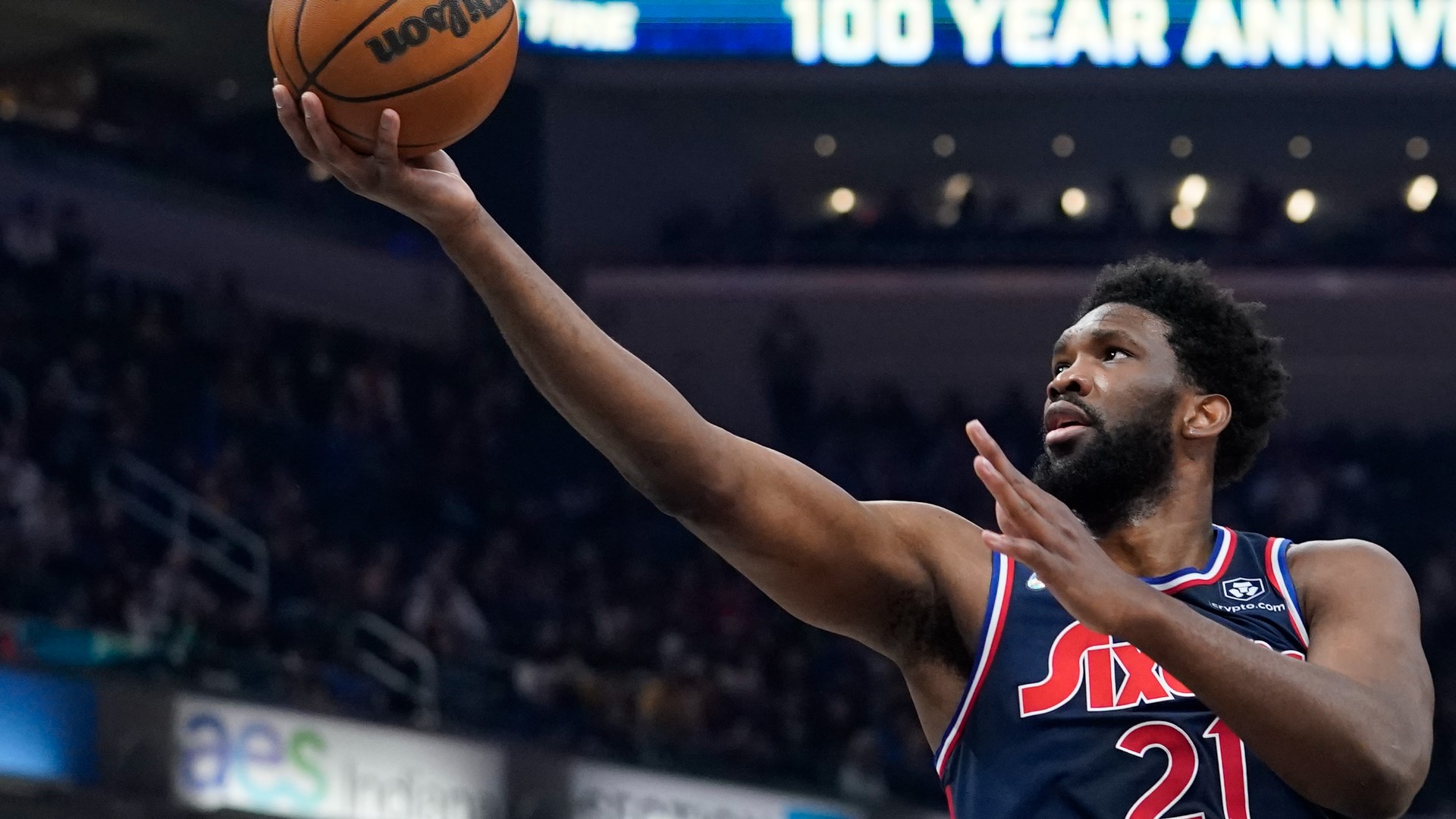 76ers celebrate Embiid's scoring title, push MVP contention | fox43.com