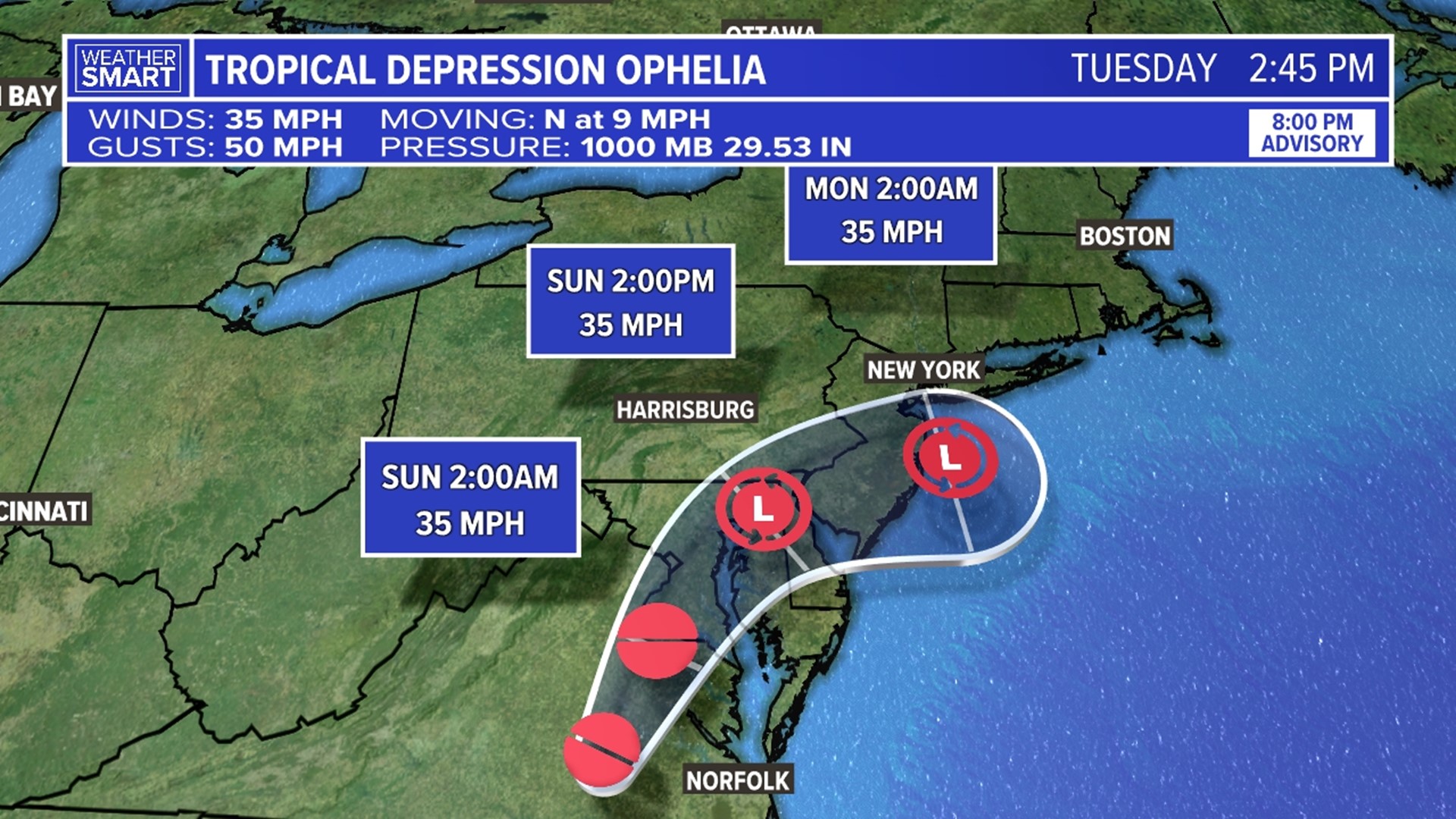 Tracking Tropical Cyclone Sixteen | Forecast for East Coast | fox43.com