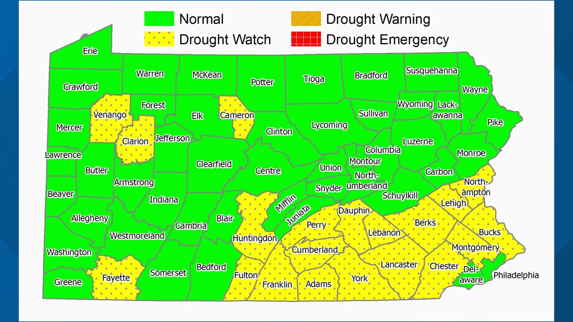 Drought watch remains in effect across south-central Pennsylvania ...