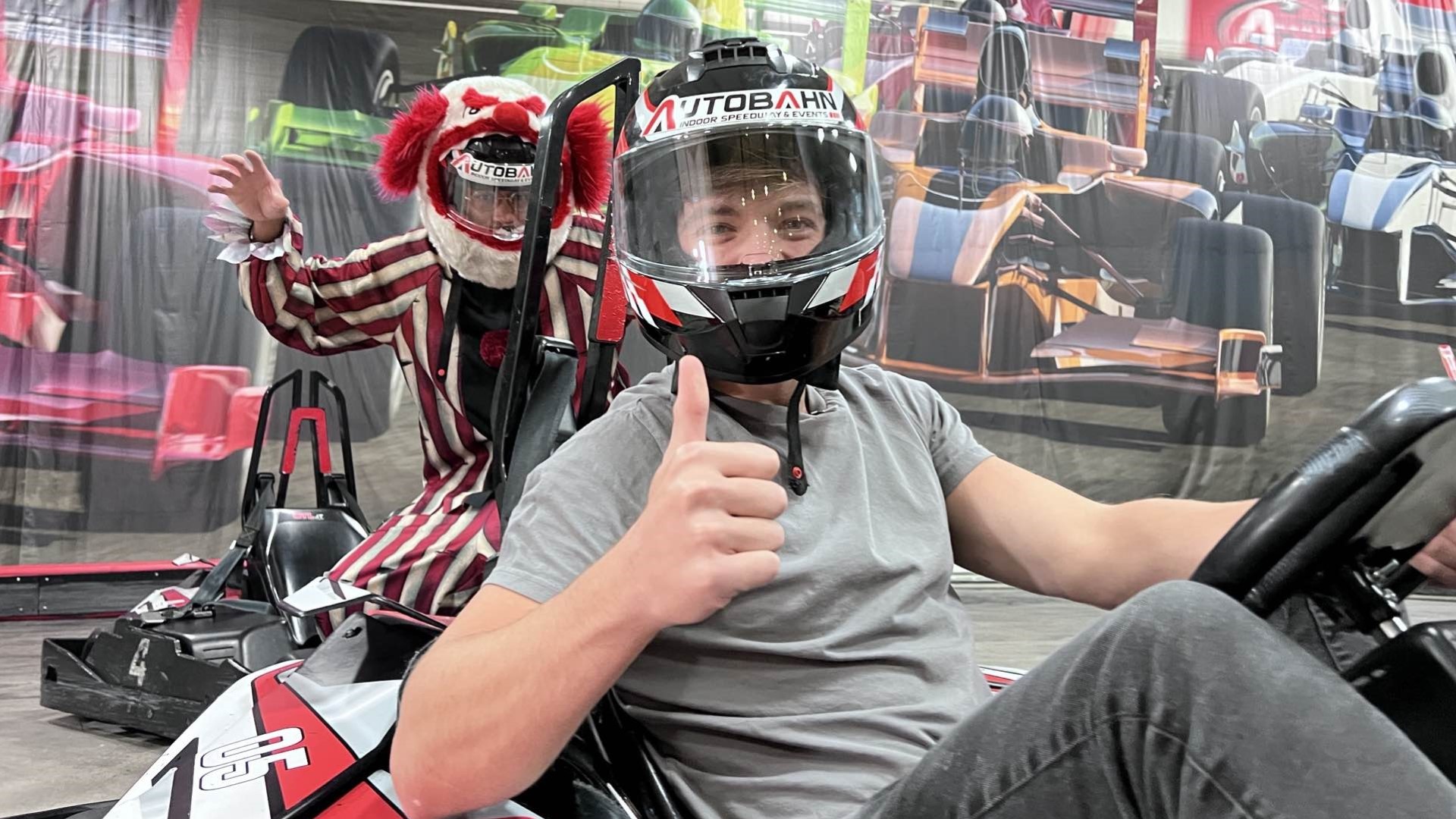 Get chased by a scary clown at Autobahn Indoor Speedway | fox43.com