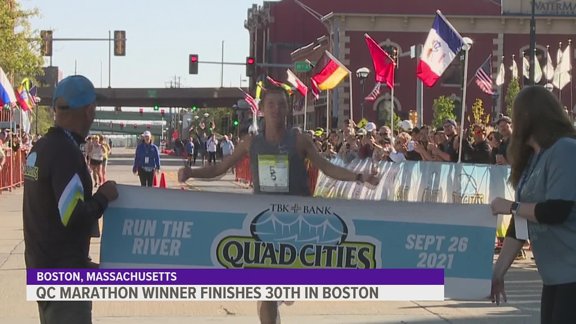 Former QC Marathon winner finishes 30th in Boston Marathon | wqad.com