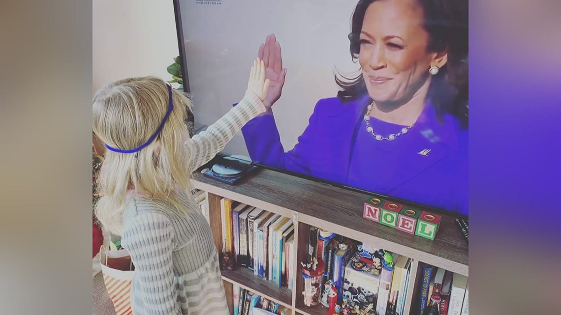 little girl gives Kamala Harris high-five on inauguration day | wqad.com
